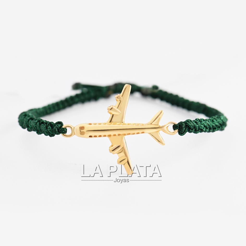 PULSERA AVION LISO | LA PLATA JOYAS